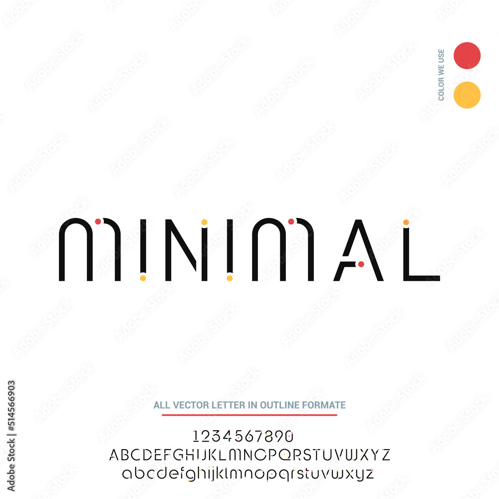 modern and minimal design Letters and numbers for logo and headline ...