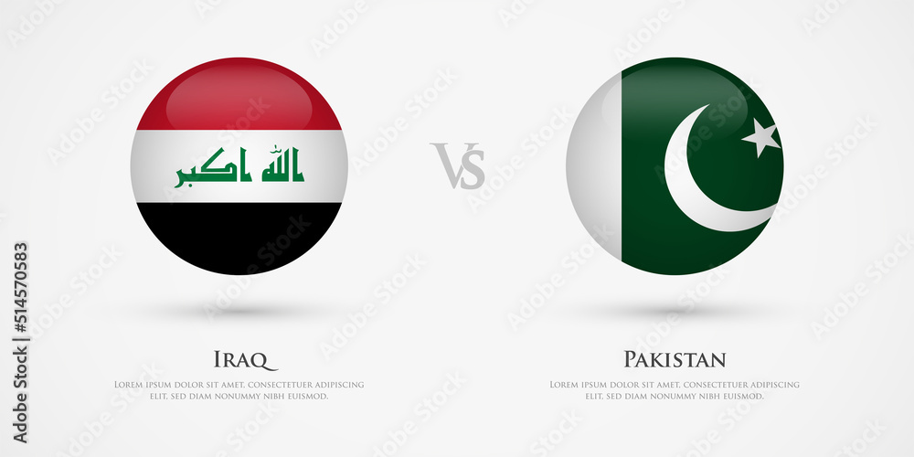 Vetor de Iraq vs Pakistan country flags template. The concept for game ...