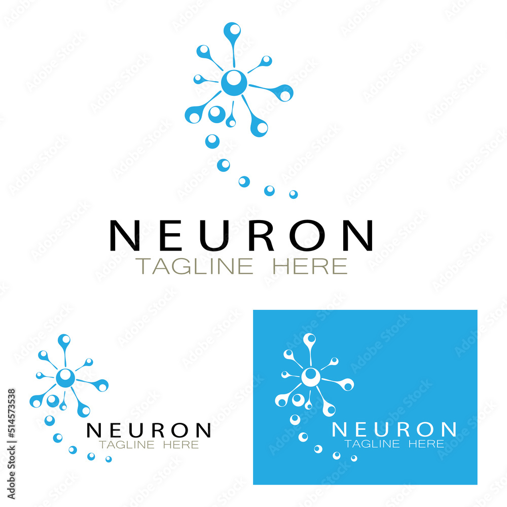 Neuron logo or nerve cell logo design,molecule logo illustration ...