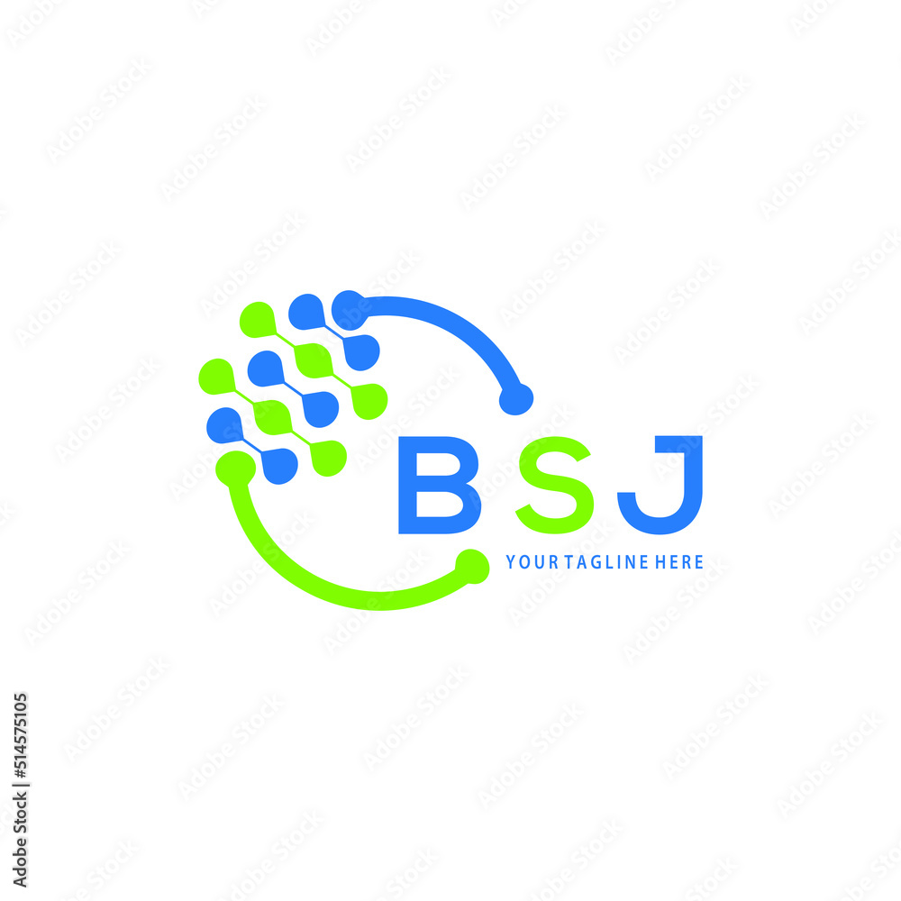 Bsj logo design initial creative letter logo.Bsj unique letter logo ...