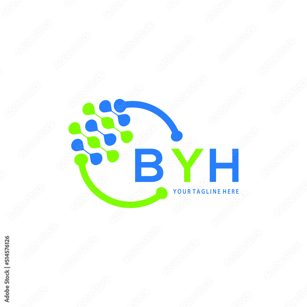 BYH logo design initial creative letter logo.BYH unique letter logo ...