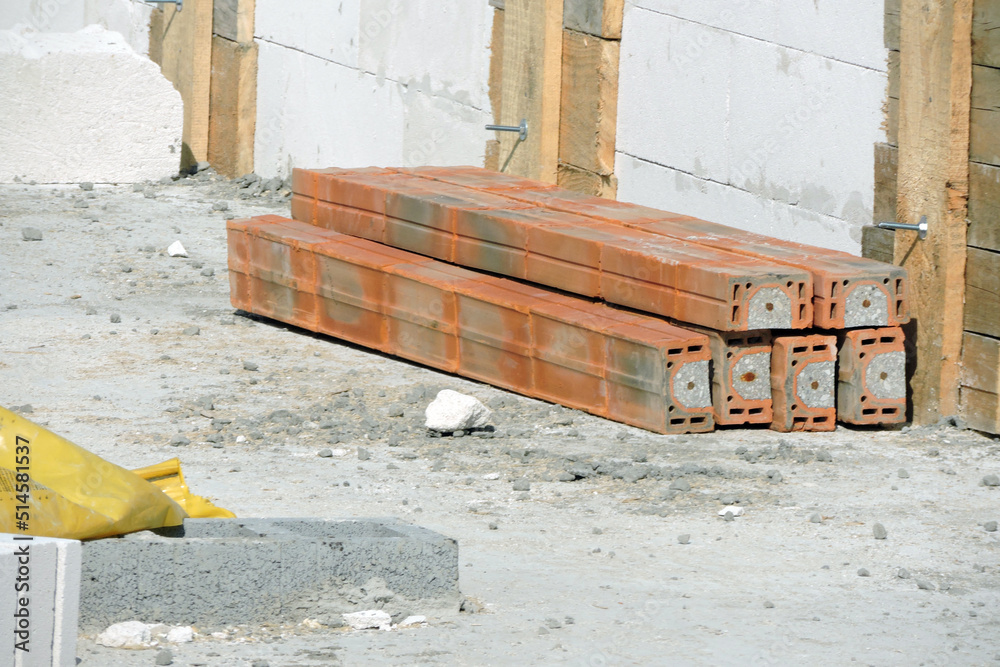 Some reinforced brick lintels on the first floor of a house under ...