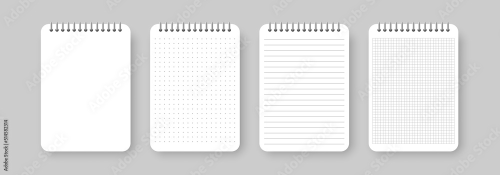 Notebook icon in flat style. Paper sheet vector illustration on ...