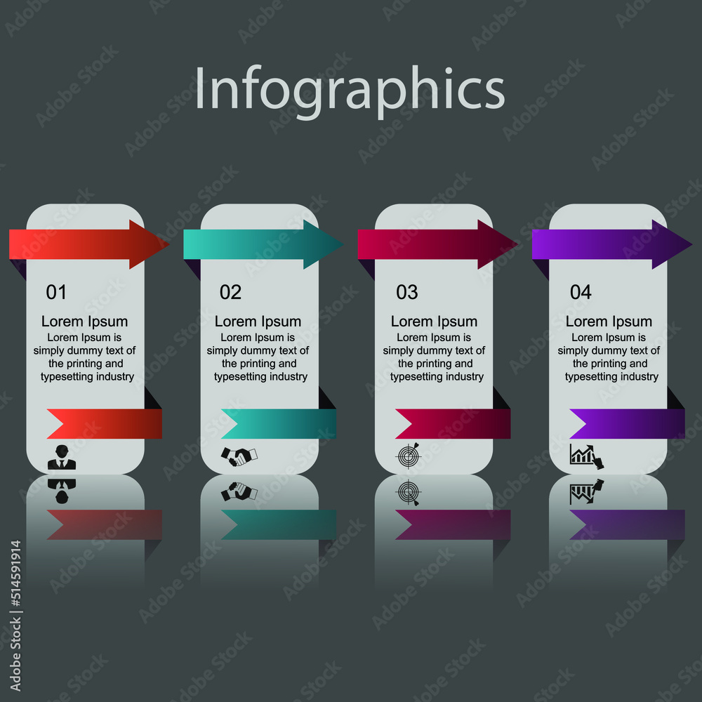 Visualization of business data, infographics. Scheme of the process of ...