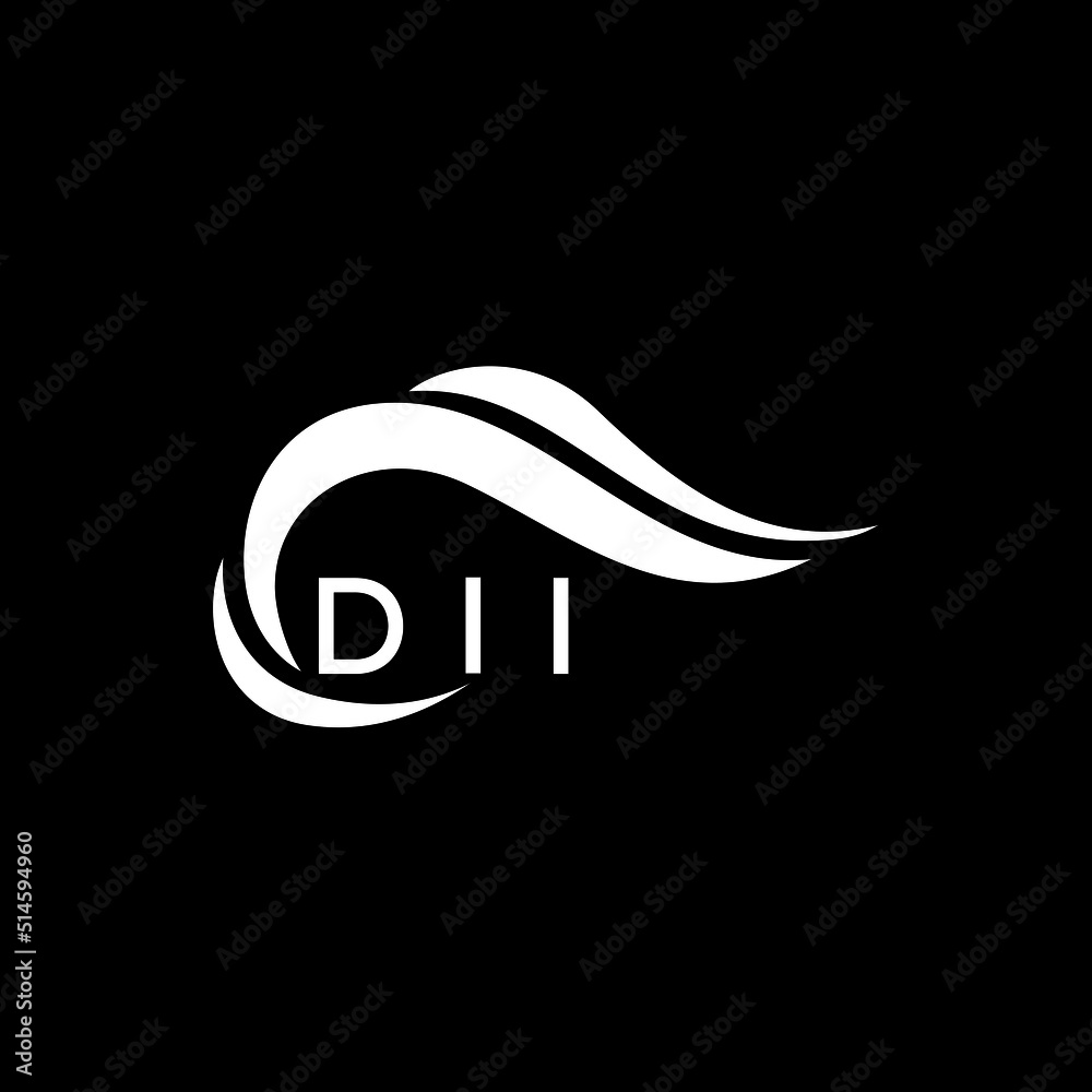 DII letter logo. DII best black background vector image. DII Monogram ...