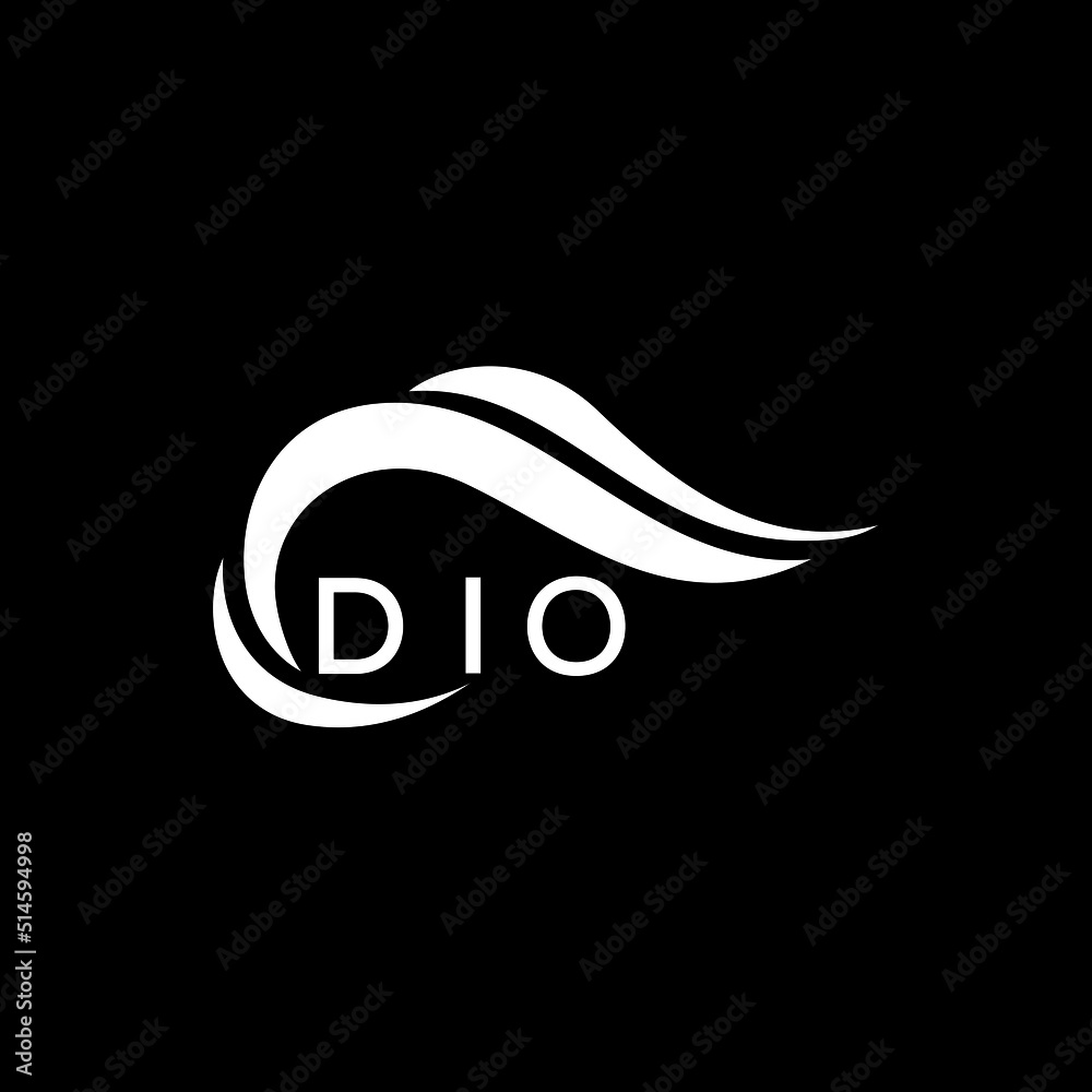 DIO letter logo. DIO best black background vector image. DIO Monogram ...