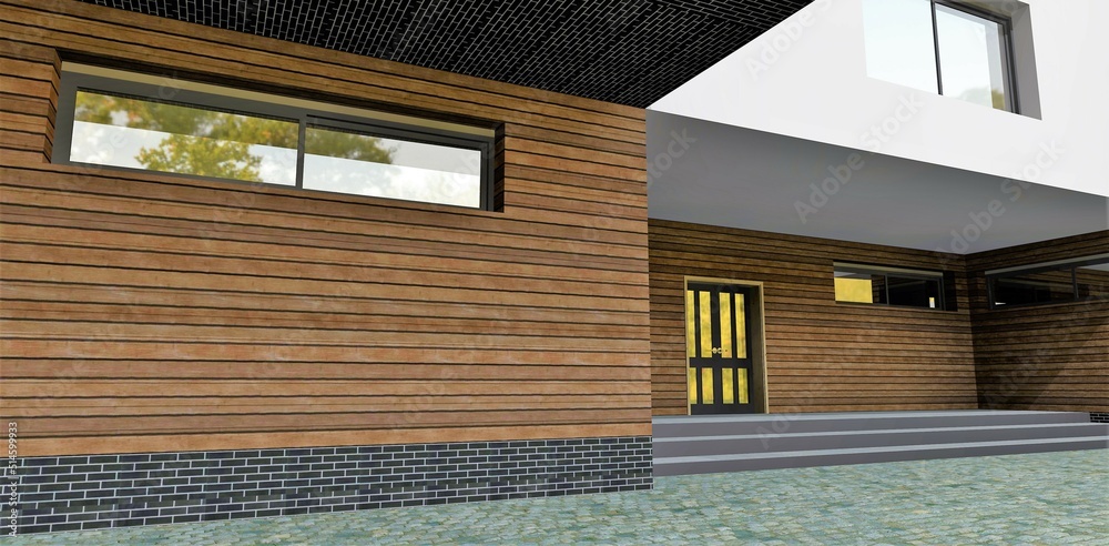 Facade board for finishing the walls of an advanced house. Looks good ...