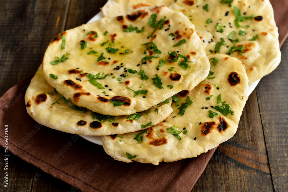 Indian naan bread Stock Photo | Adobe Stock