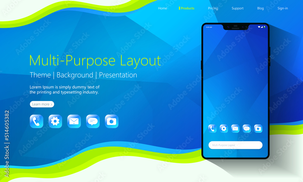 Mobile templates for business, Web page design, smartphone, mockup ...