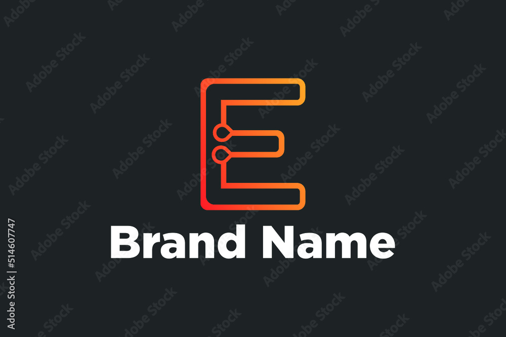 Abstract concept creative vector letter E. E letter With Modern ...