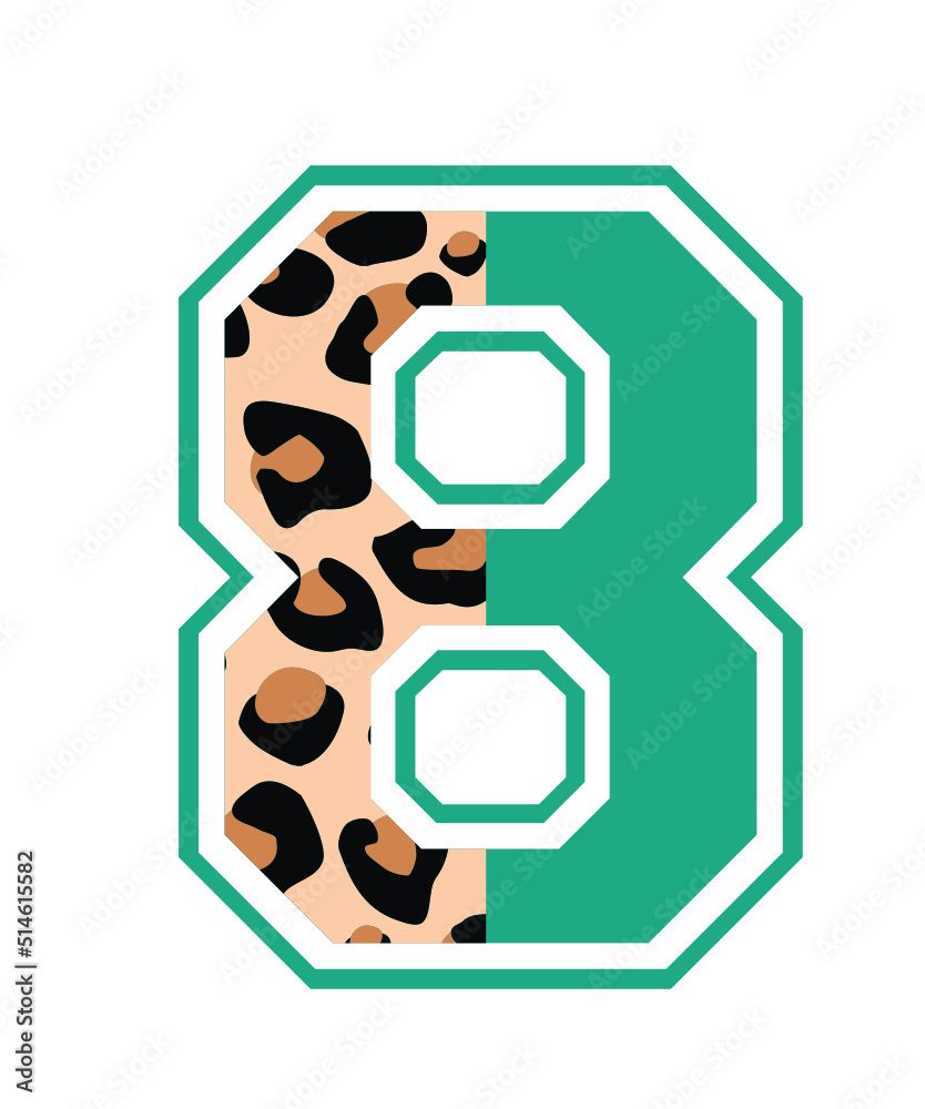 Varsity font svg, College font svg, half Leopard varsity font letters ...
