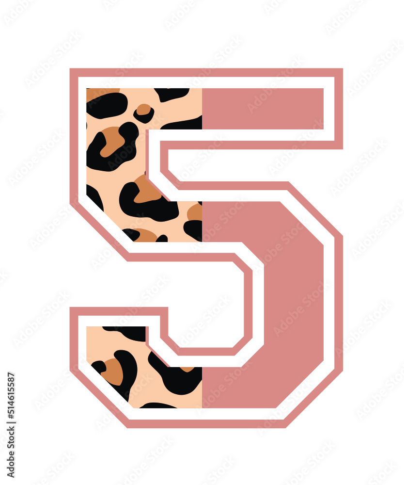 Varsity font svg, College font svg, half Leopard varsity font letters ...
