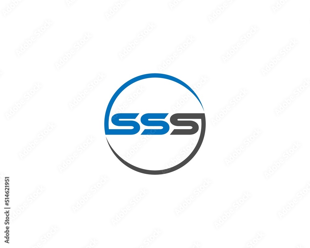 Letter SSS Logo Simple Design Concept Vector Symbol illustration. Stock ...