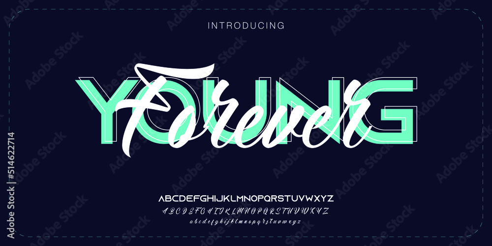 Urban forever young alphabet duo elegant letter font. beauty Typography ...
