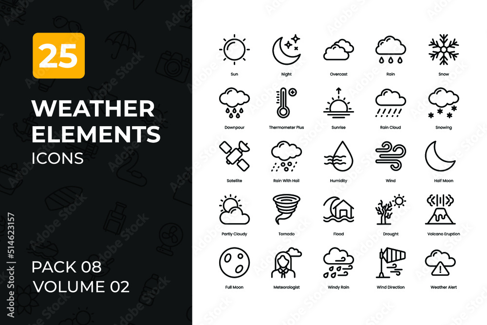 Weather Icons Collection. Set contains such Icons as rainy day, sunny ...