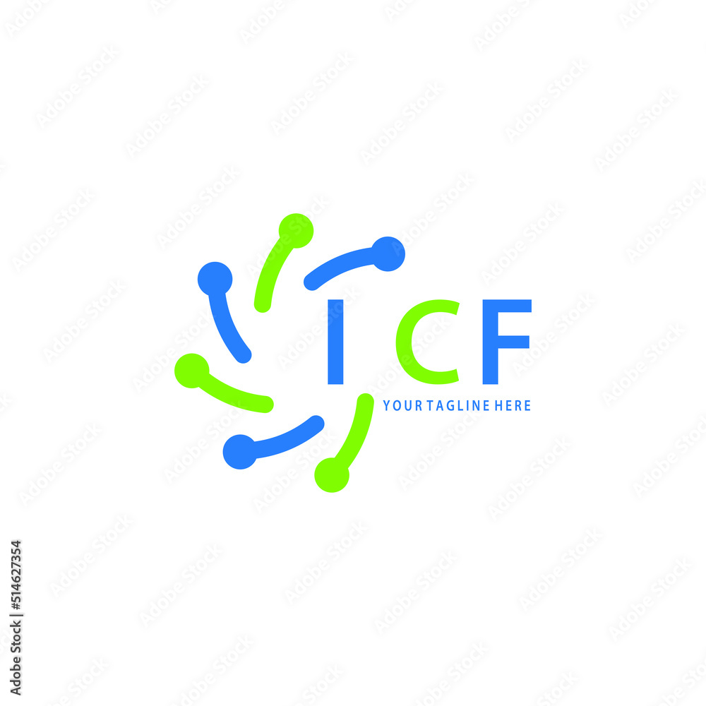 ICF logo design initial creative letter logo. ICF unique letter logo design. ICF vector logo ...
