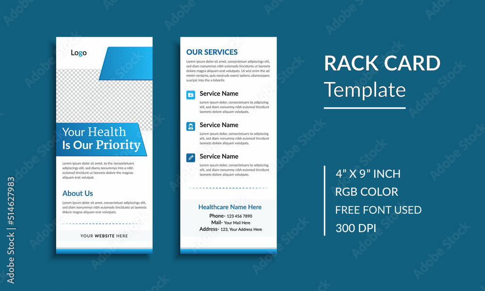 Medical rack card or dl flyer template Stock Vector | Adobe Stock