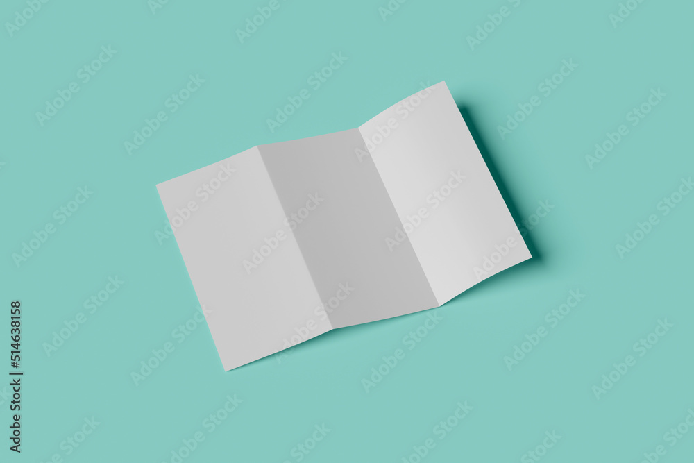 A4 Tri Fold Blank Mockup Stock Illustration | Adobe Stock
