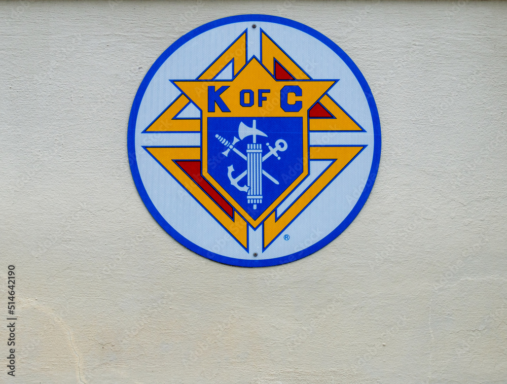 Knights of Columbus (K of C) logo on the side of Mater Dolorosa ...