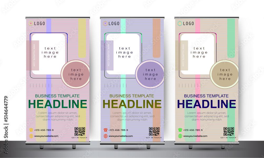 set of classic colorful abstract background roll banner Stock Vector ...