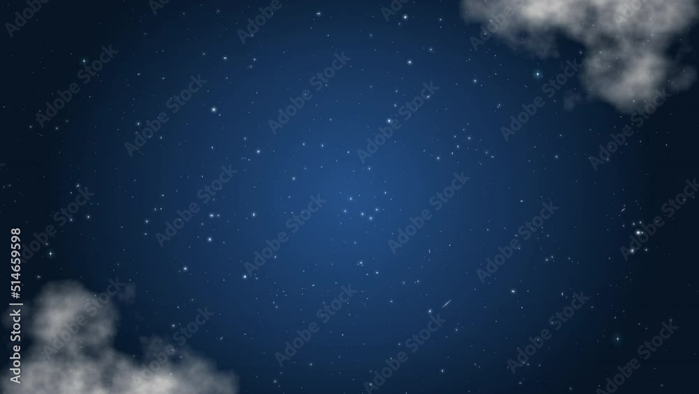 4K Night sky twinkling stars animation. Beautiful night sky background ...