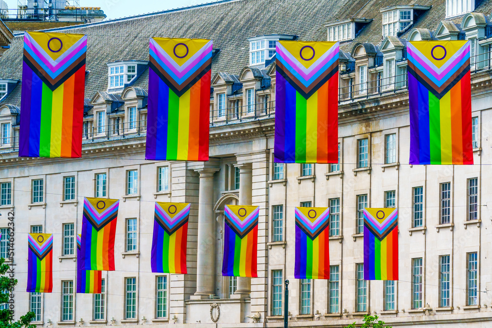 Rainbow Intersex-Inclusive Pride flag, celebration of 50 years of Pride ...