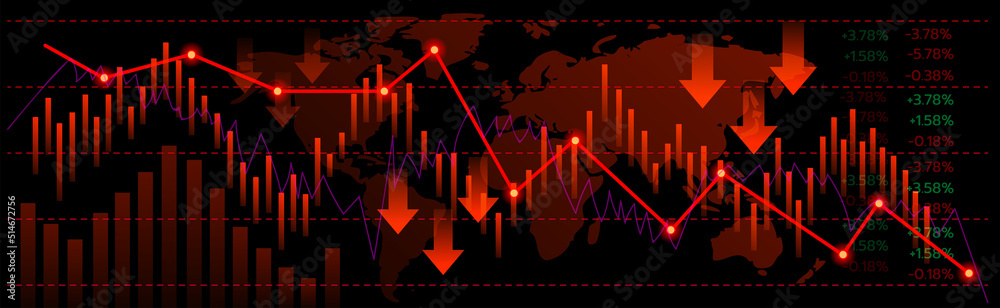 Red line chart Indicators vector illustration Stock Vector | Adobe Stock