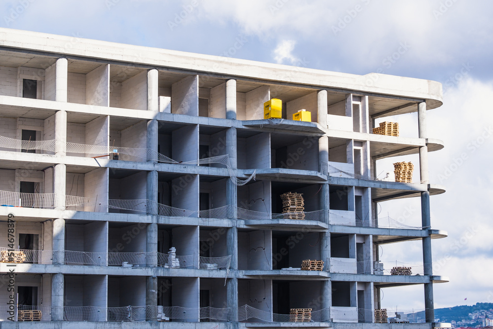 Concrete columns and materials in building construction. The business ...