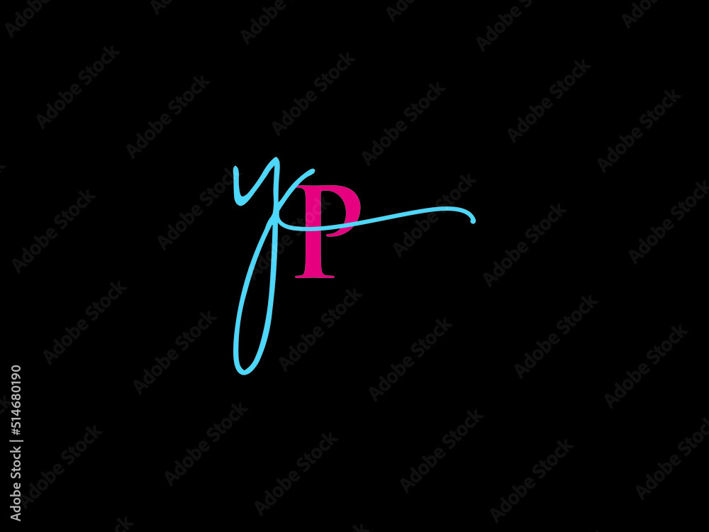 Handwriting YPp Signature Logo, Modern Yp py Logo Icon With Colorful ...