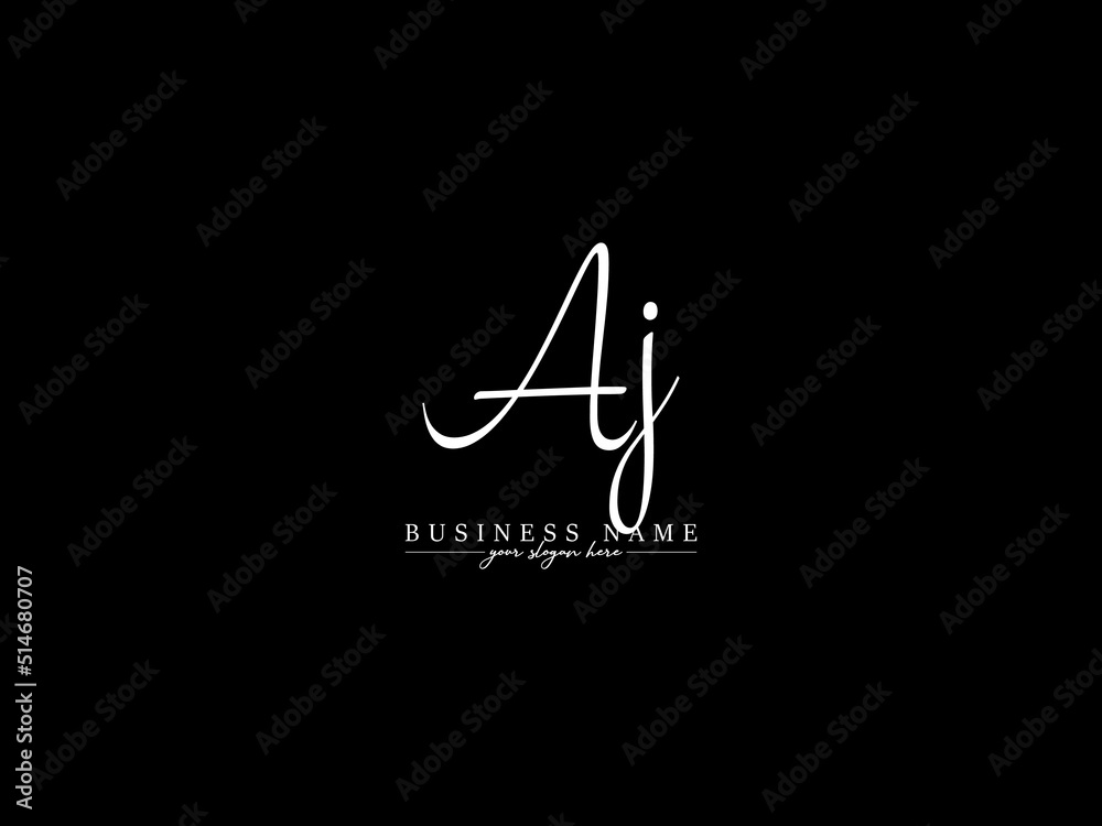Alphabet AJ Signature Logo, Creative Aj ja Logo Letter Vector With ...