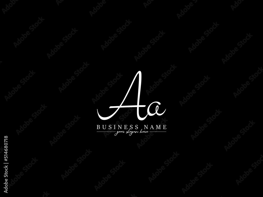Alphabet AA Signature Logo, Creative Aa aa Logo Letter Vector With ...