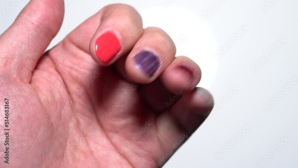 Vidéo Stock Man hand with gay pride flag fingernails colors. Gender ...