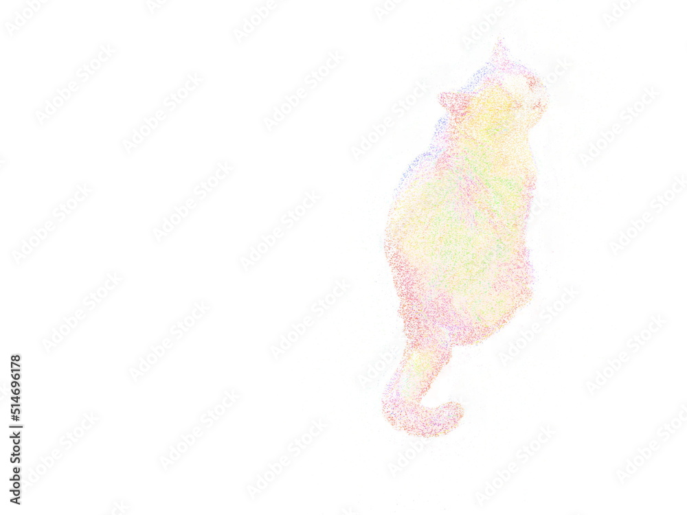 Stippling art. Sitting cat in dotwork style. Stock Illustration | Adobe ...