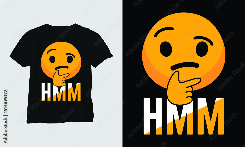 Vecteur Stock Hmm - Furry face emoji day special T-shirt and apparel ...