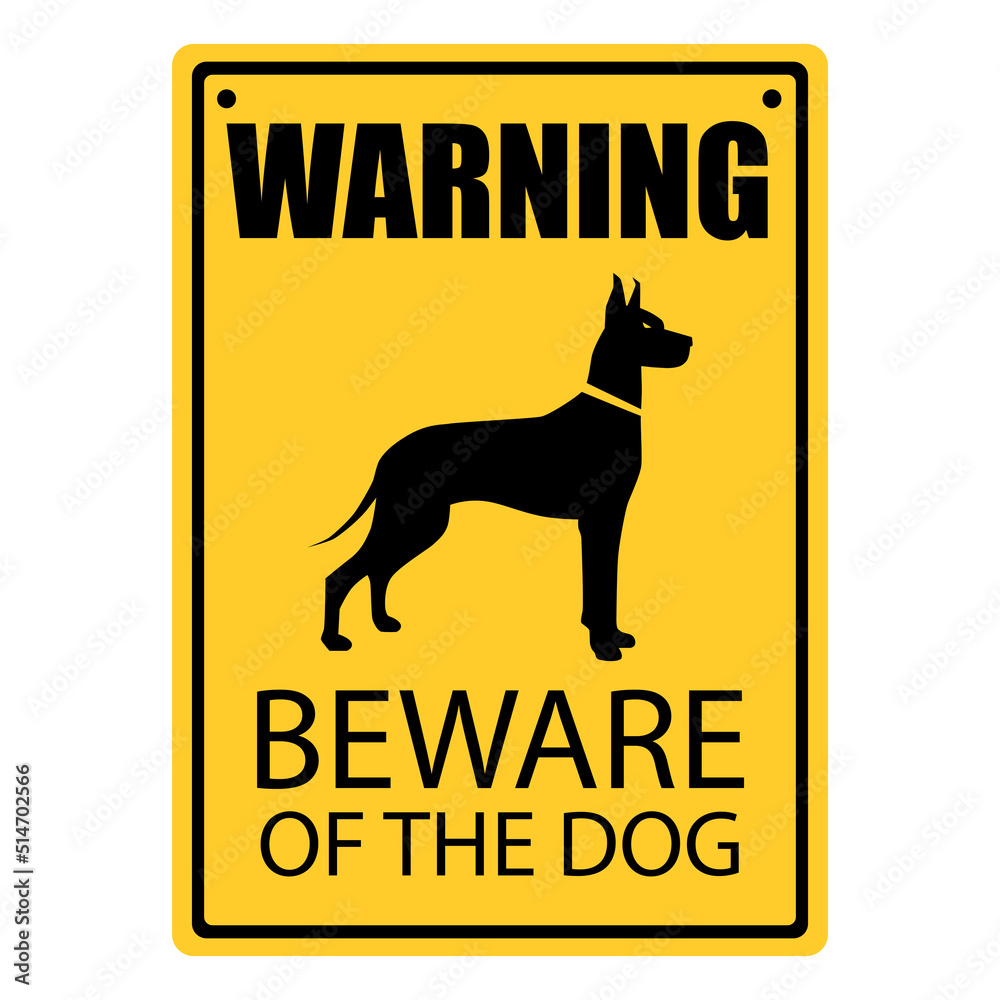 beware of the dog sign Stock ベクター | Adobe Stock