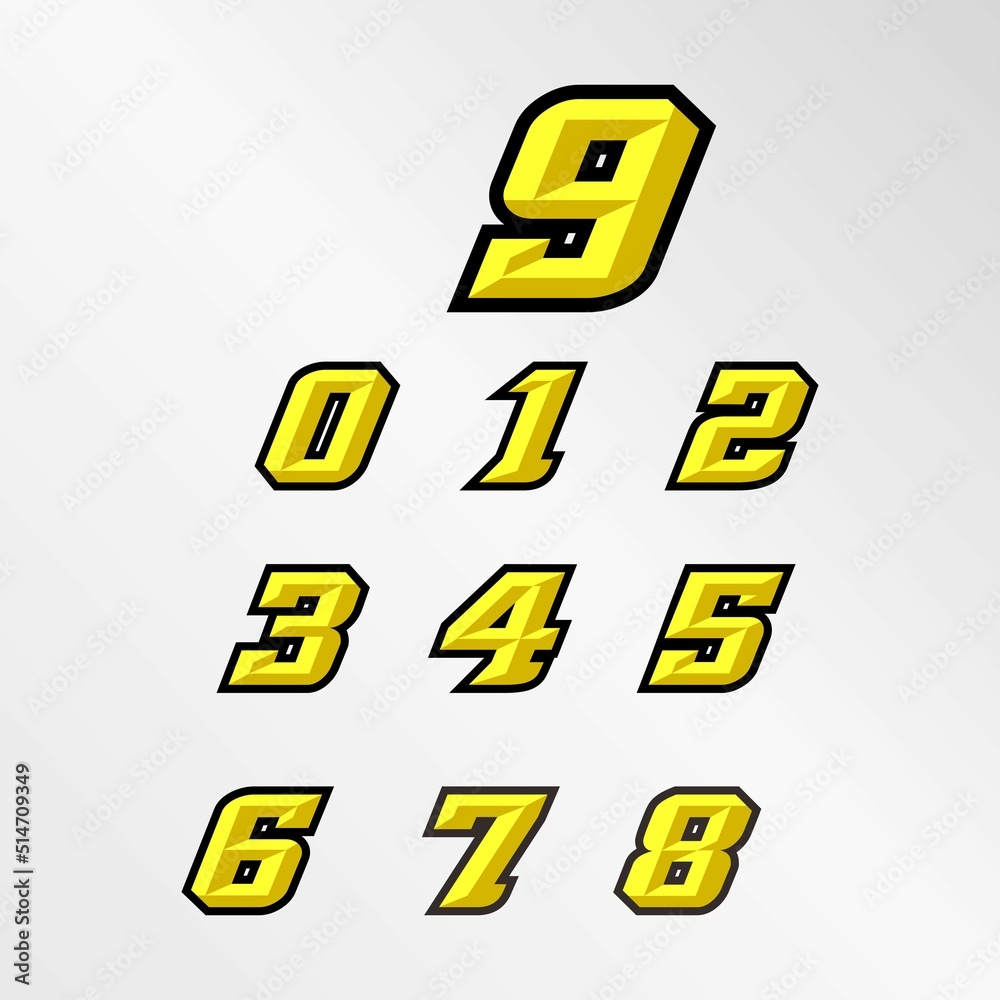 Racing number logo design Stock Vector | Adobe Stock