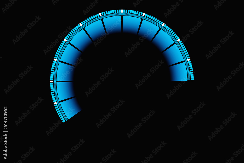 3d illustration of speed measuring speed icon. Blue speedometer icon ...