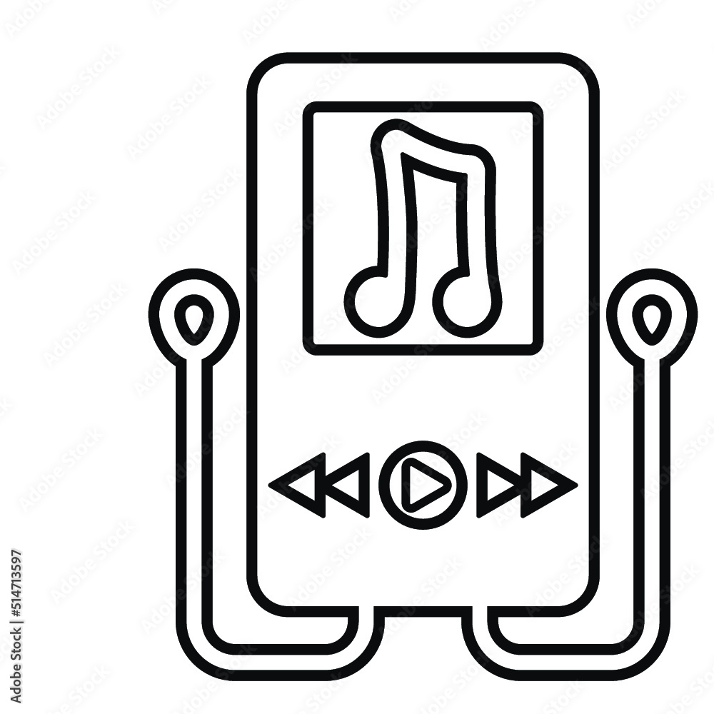 Outline ipod icon isolated on white background. Best modern. Graphic ...