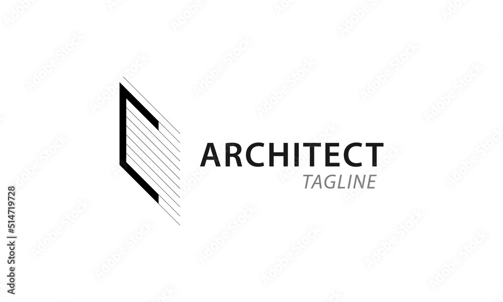 Architect, planning and structure logo design concept. Monogram letter ...