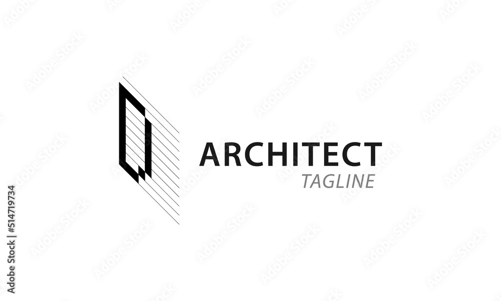 Architect, planning and structure logo design template. Monogram letter ...