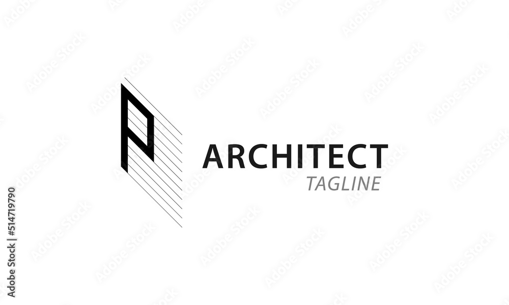 Architect, planning and structure logo design concept. Monogram letter ...