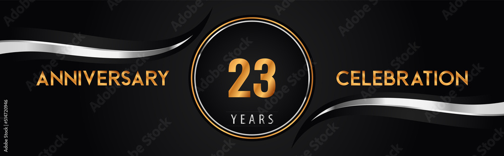 23th golden and silver anniversary logo vector. Premium design for ...