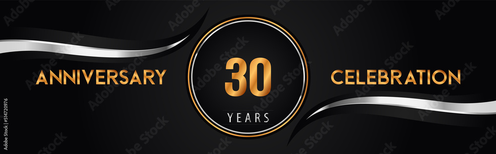 30th golden and silver anniversary logo vector. Premium design for ...