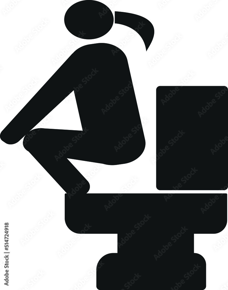 Woman In Toilet Icon Girl Toilet Icon Vector Stock Vector Adobe Stock