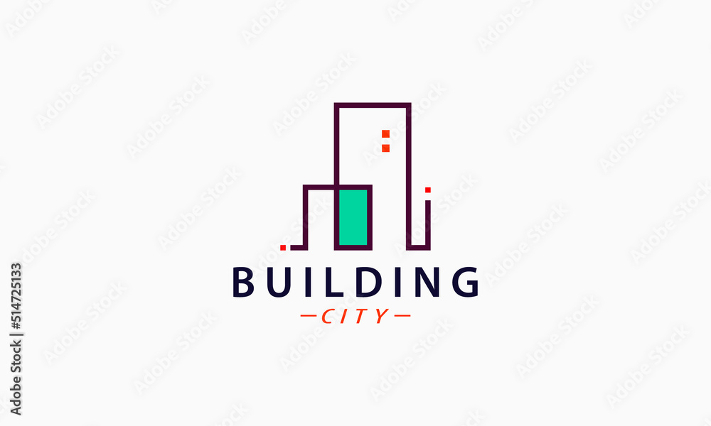 Cityscape logo design template. Abstract building composition sign ...