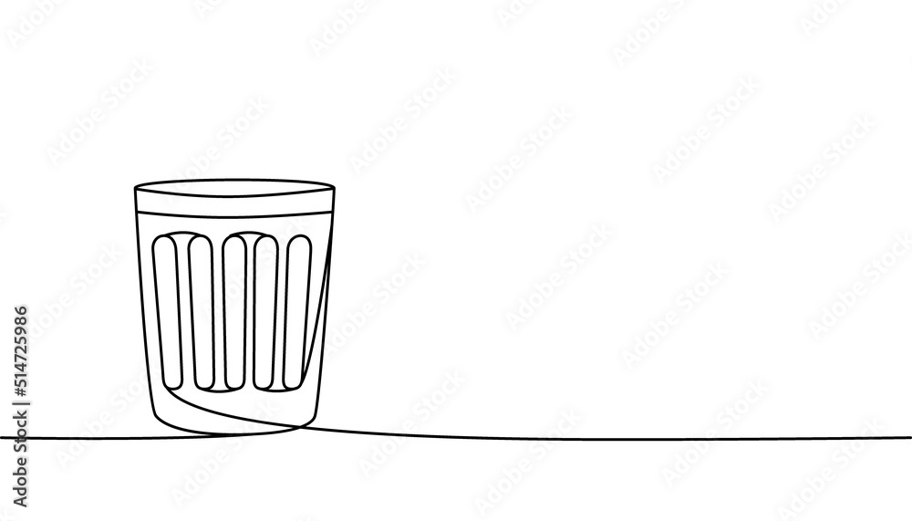 Recycle bin one line continuous drawing. Trash can, Waste container ...