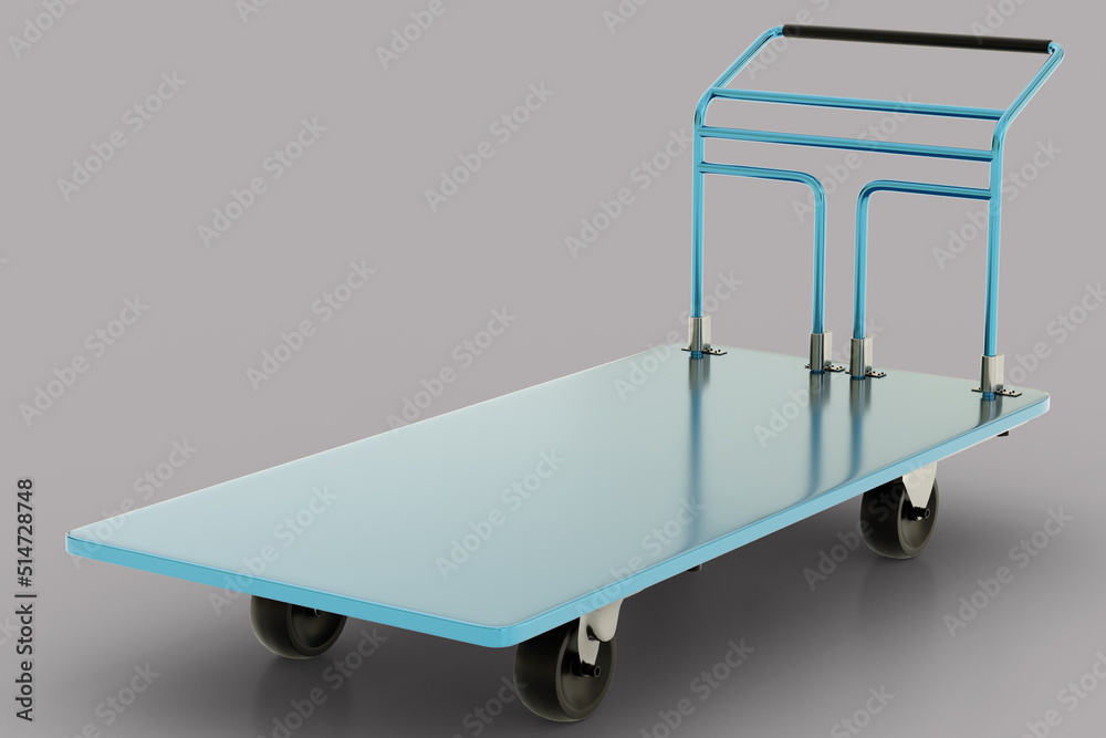 Empty cart. Trolley with handle. Trolley for transporting cargo ...