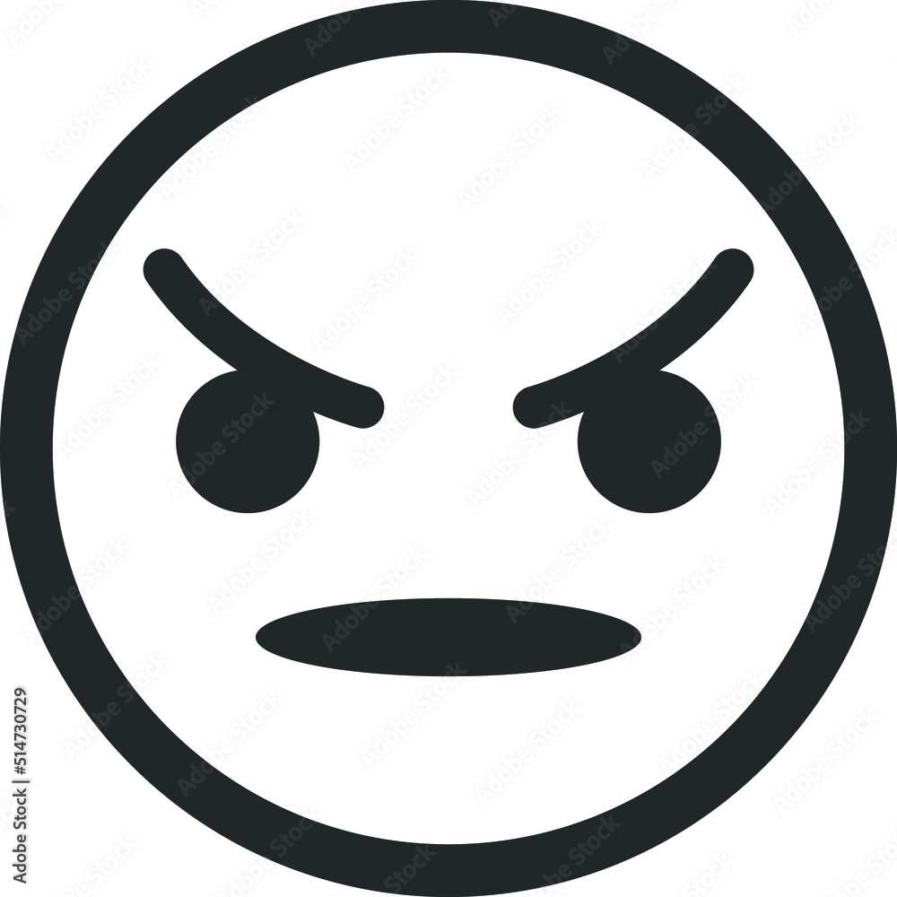 Face emoji icon, angry face emoji vector Stock Vector | Adobe Stock