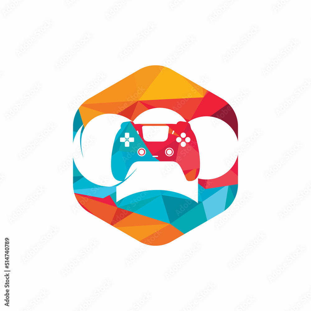 Gamer cafe vector logo design template. Chef hat with game console logo ...