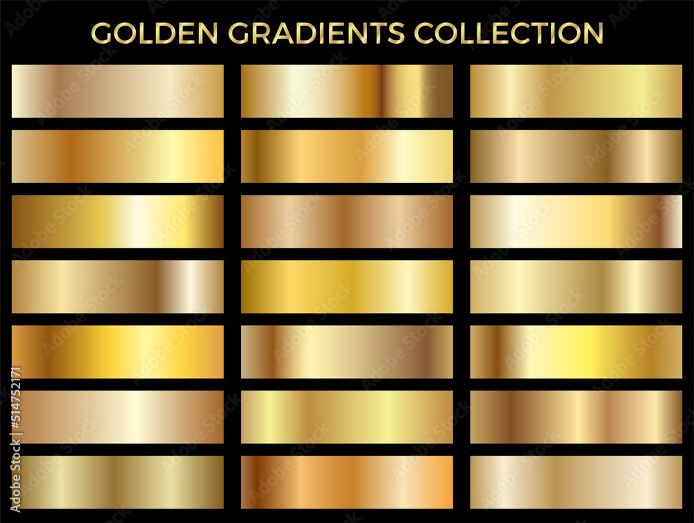 Gold texture gradient background vector set Stock Vector | Adobe Stock